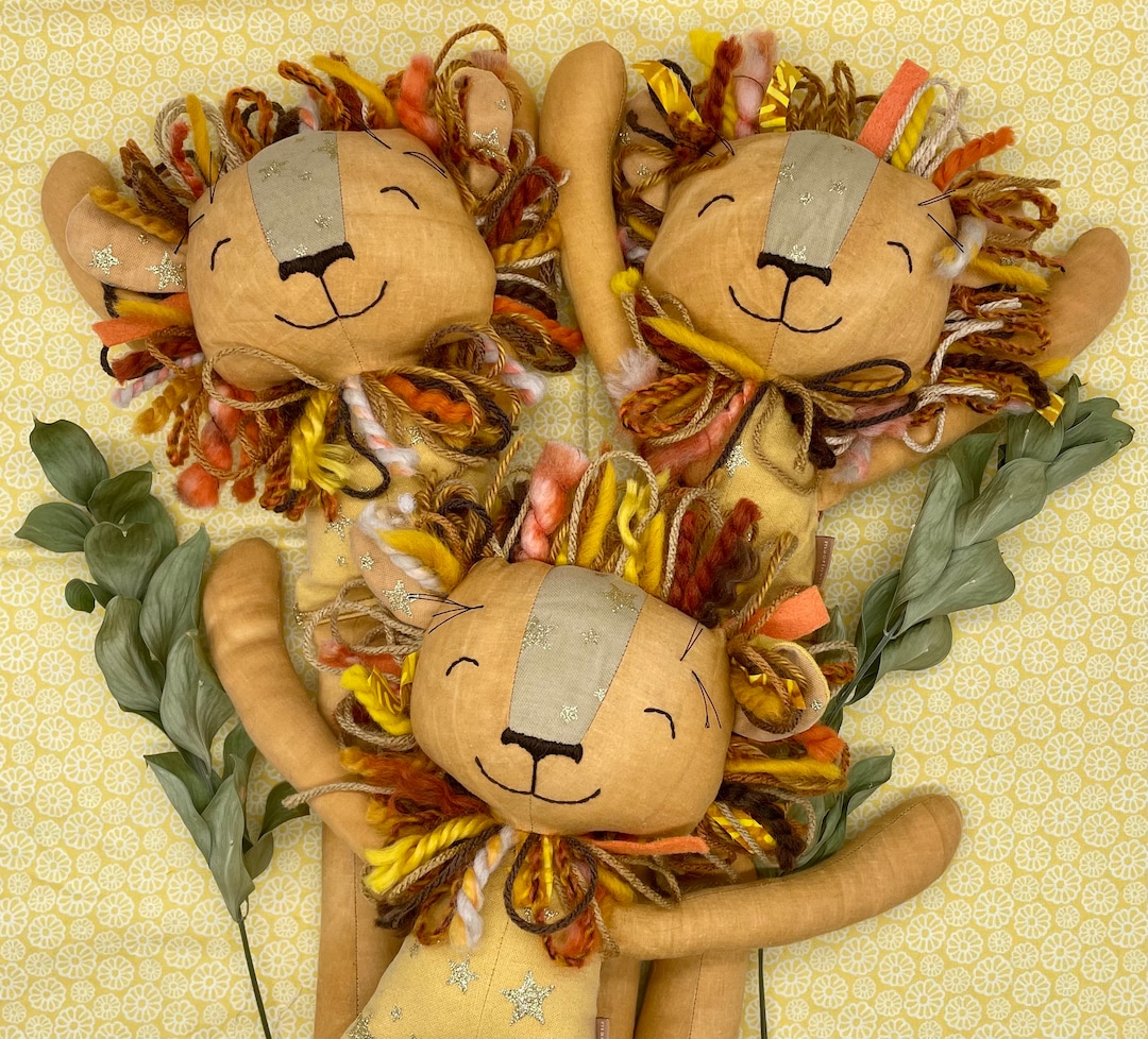 Handmade Lion Rag Doll "barbeau": Reversible Overalls, Heirloom Toy - Etsy