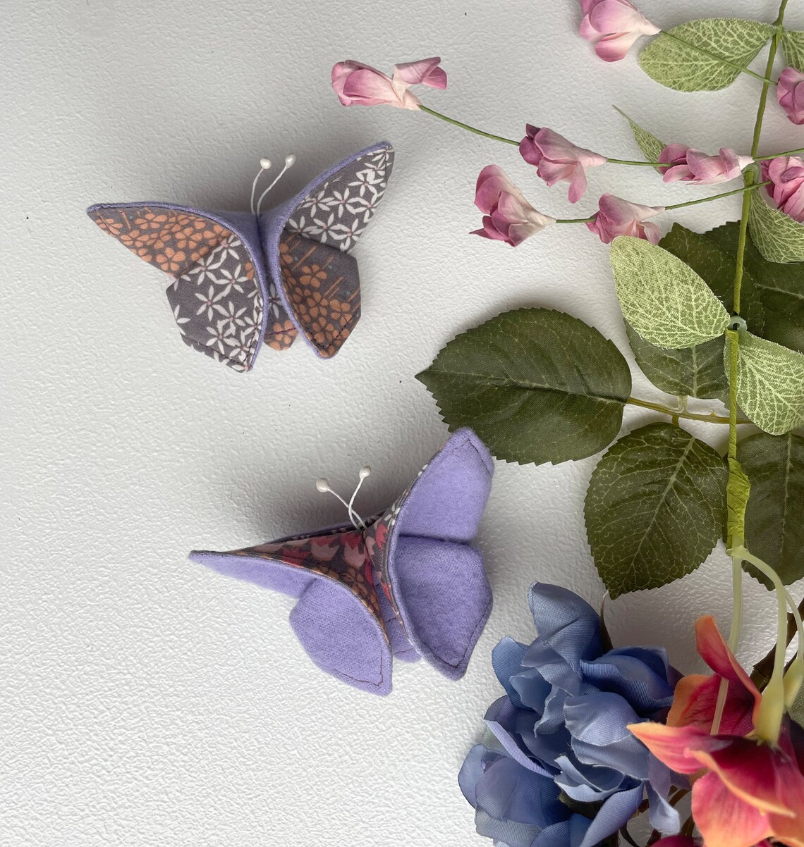 Butterfly Barrettes, Scrappy, Set of 2, Lavender Florals, Unique ...
