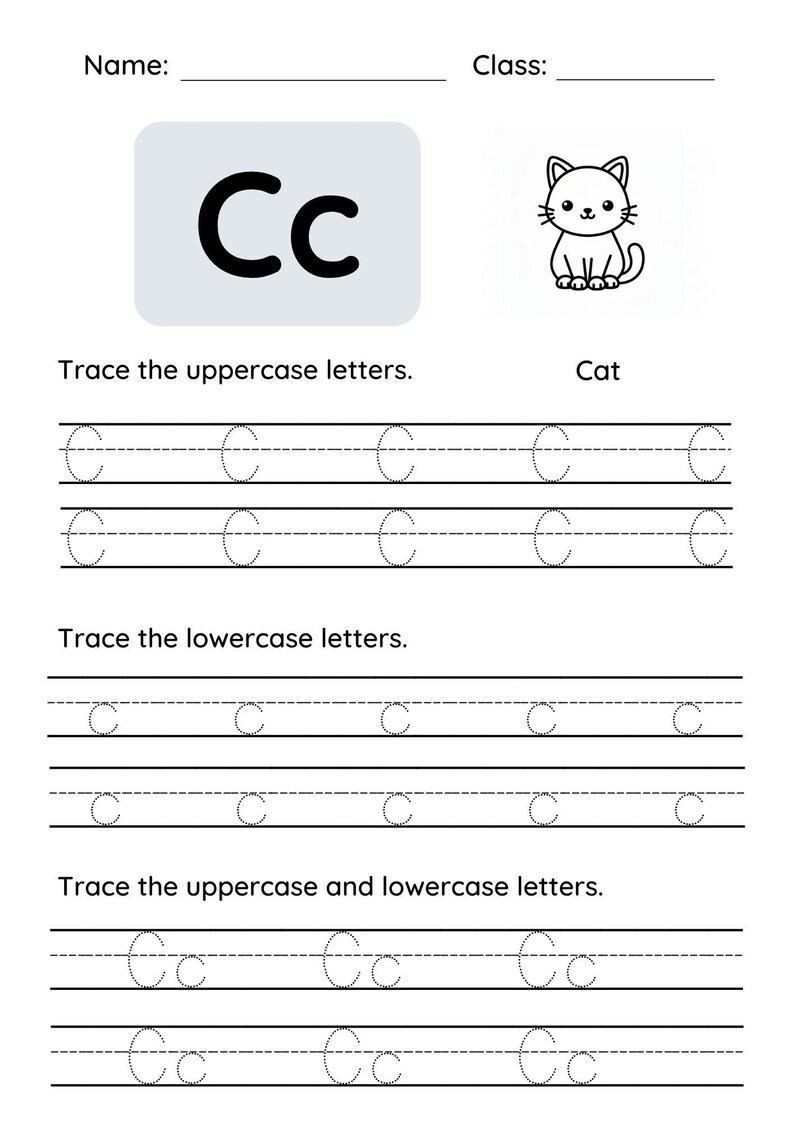 Alphabet Tracing Worksheets A-Z Printable PDF | Preschool Letter ...