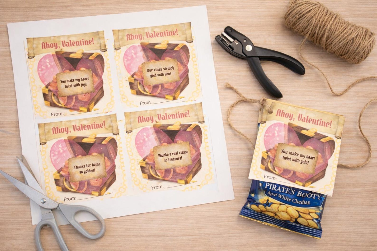Pirate's Booty Valentine's Day Tags, Treasure Chest Classroom ...