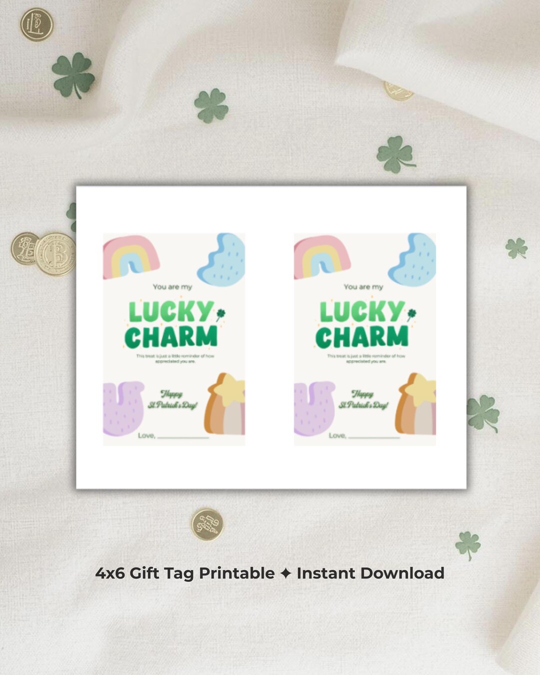 St. Patrick's Day Lucky Charm Gift Tag | Appreciation Treat (4x6 ...