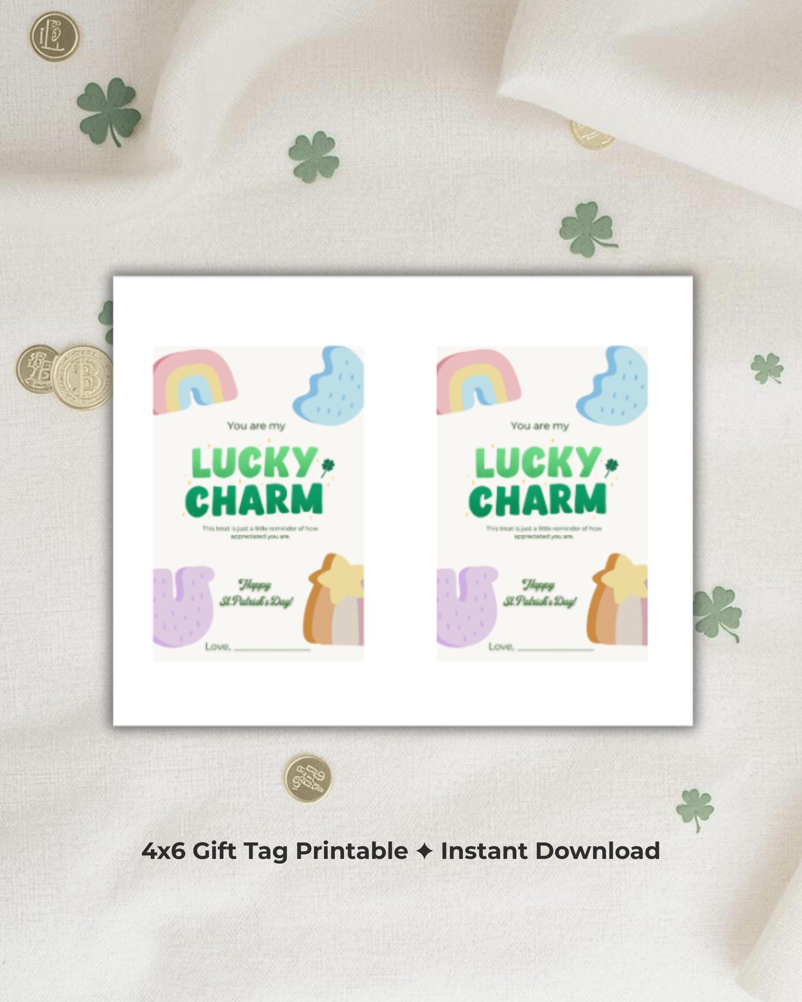 St. Patrick's Day Lucky Charm Gift Tag | Appreciation Treat (4x6 ...