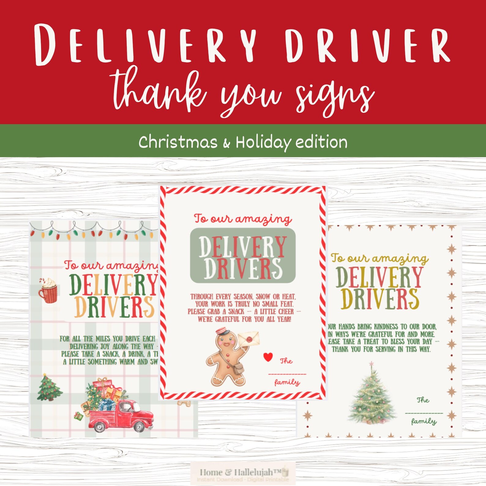 Delivery Driver Thank You Sign – Printable Snack Station - Etsy