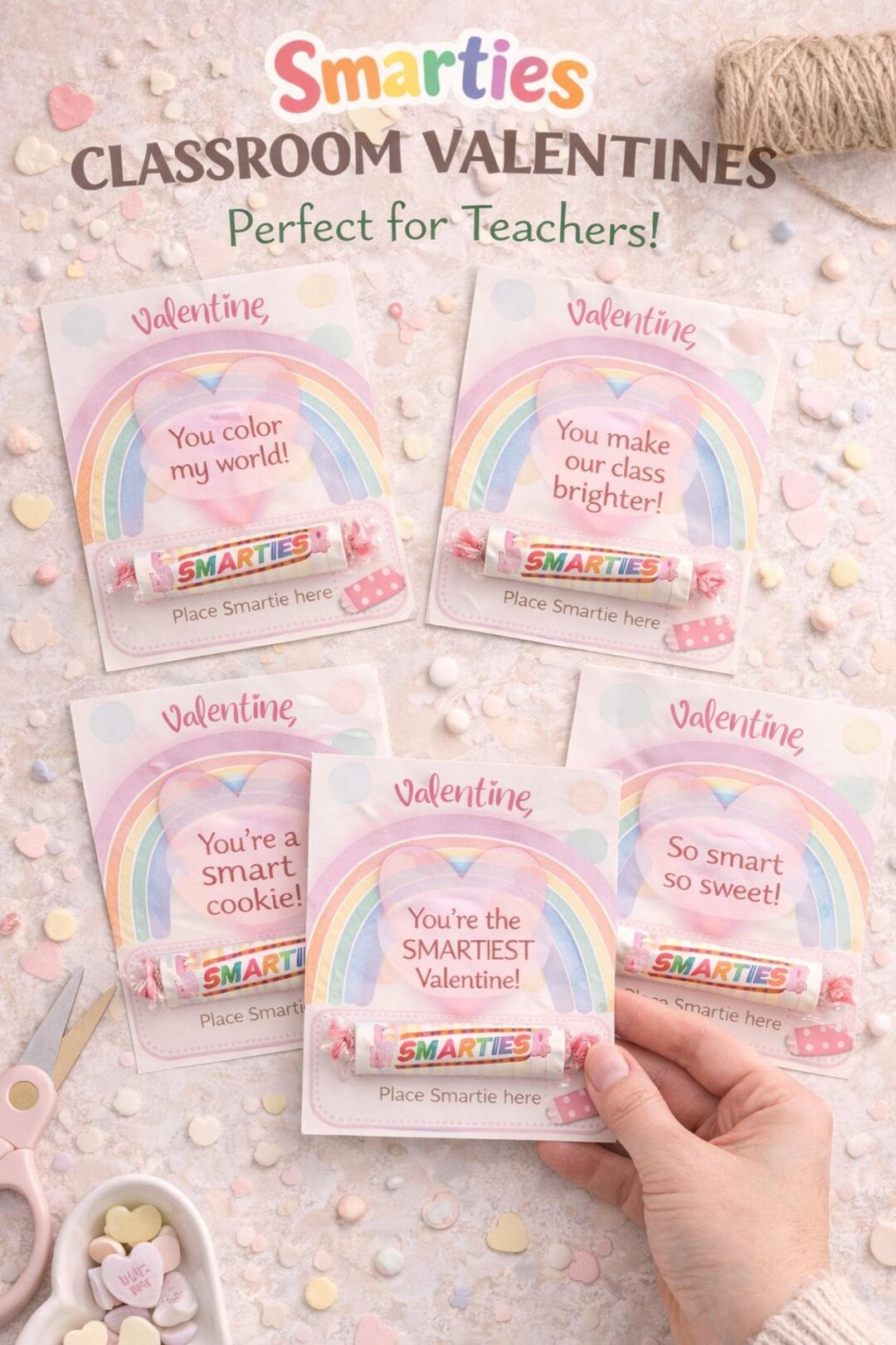 Smarties Candy Classroom Valentines – You’re the Smartest Valentine ...