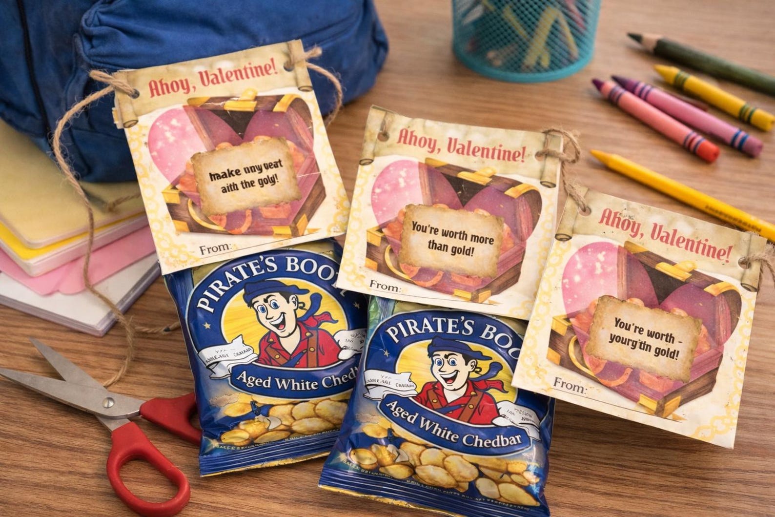 Pirate's Booty Valentine's Day Tags, Treasure Chest Classroom Valentines (PDF&PNG) - Etsy