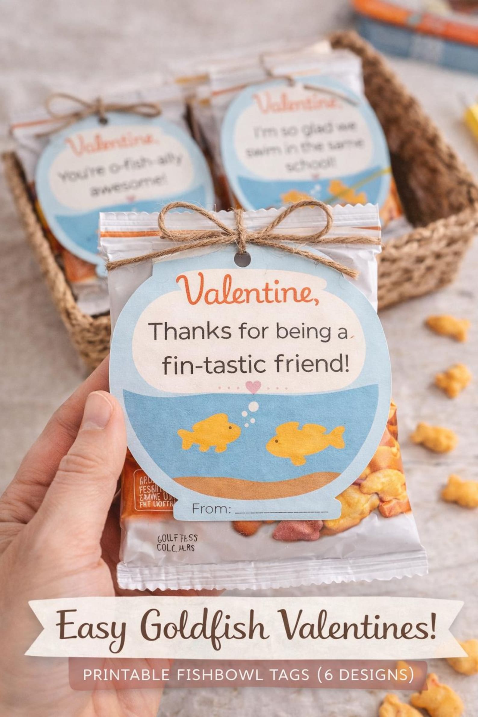 Goldfish Valentine's Day Tags, School Classroom Valentines (PDF ...