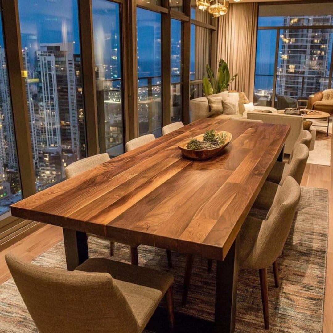 Handmade Rustic Table, Walnut Dining Table, Wooden Kitchen Table ...