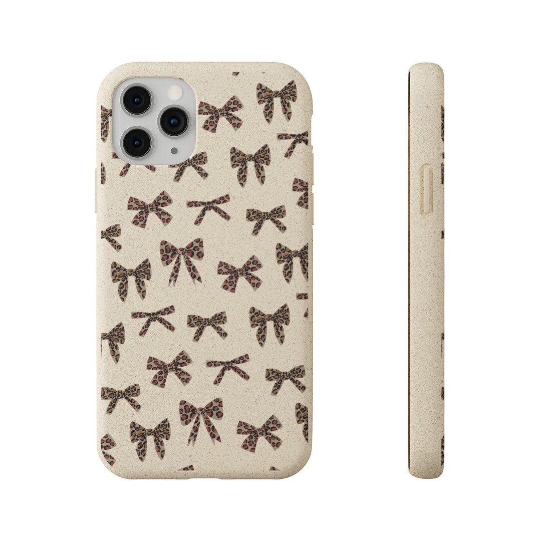 Hand-drawn Brown Bows Phone Case | Biodegradable Eco-friendly Phone ...
