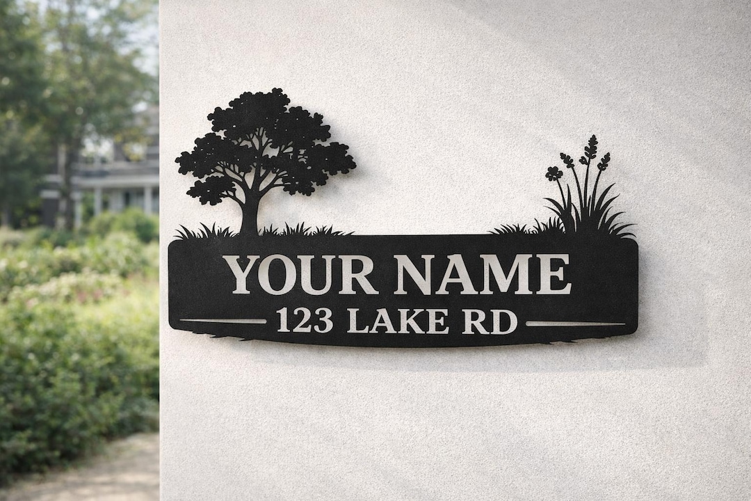 Custom Metal Address Sign | CNC Plasma Cut, Farmhouse Decor - Etsy