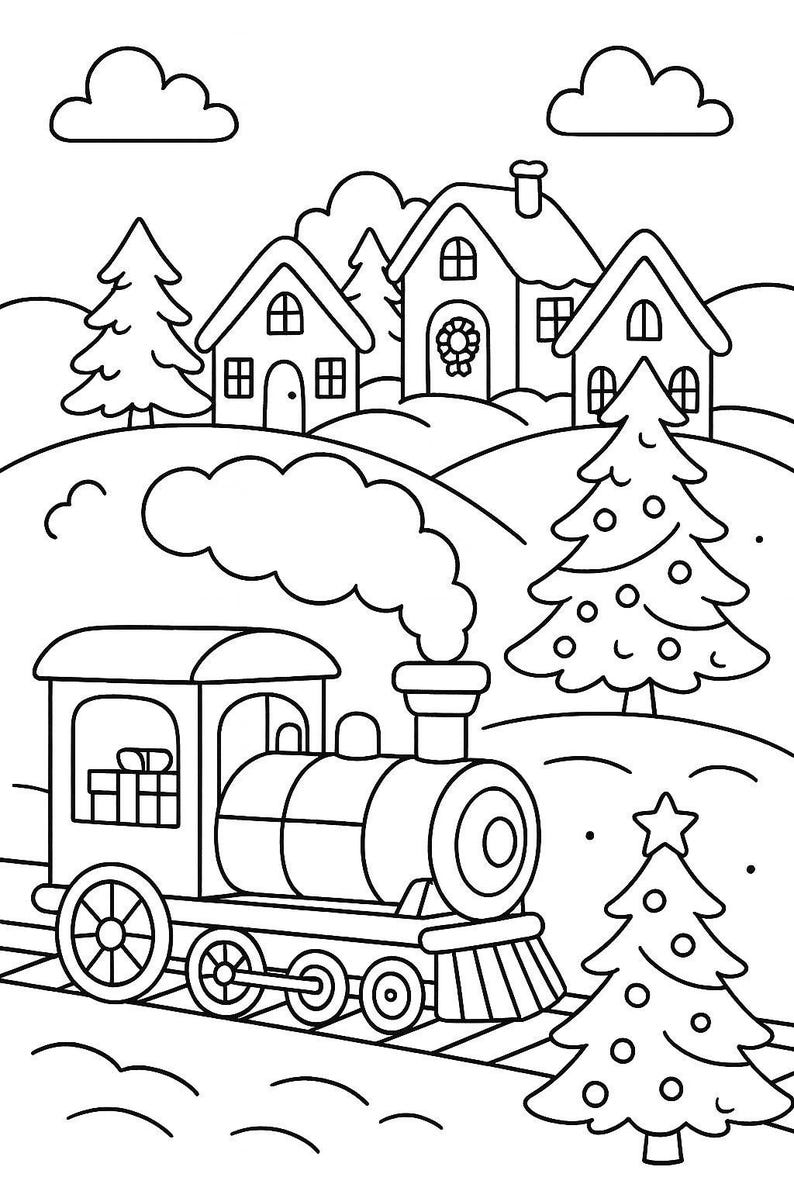 Christmas Coloring Sheets | Printable Set - Etsy