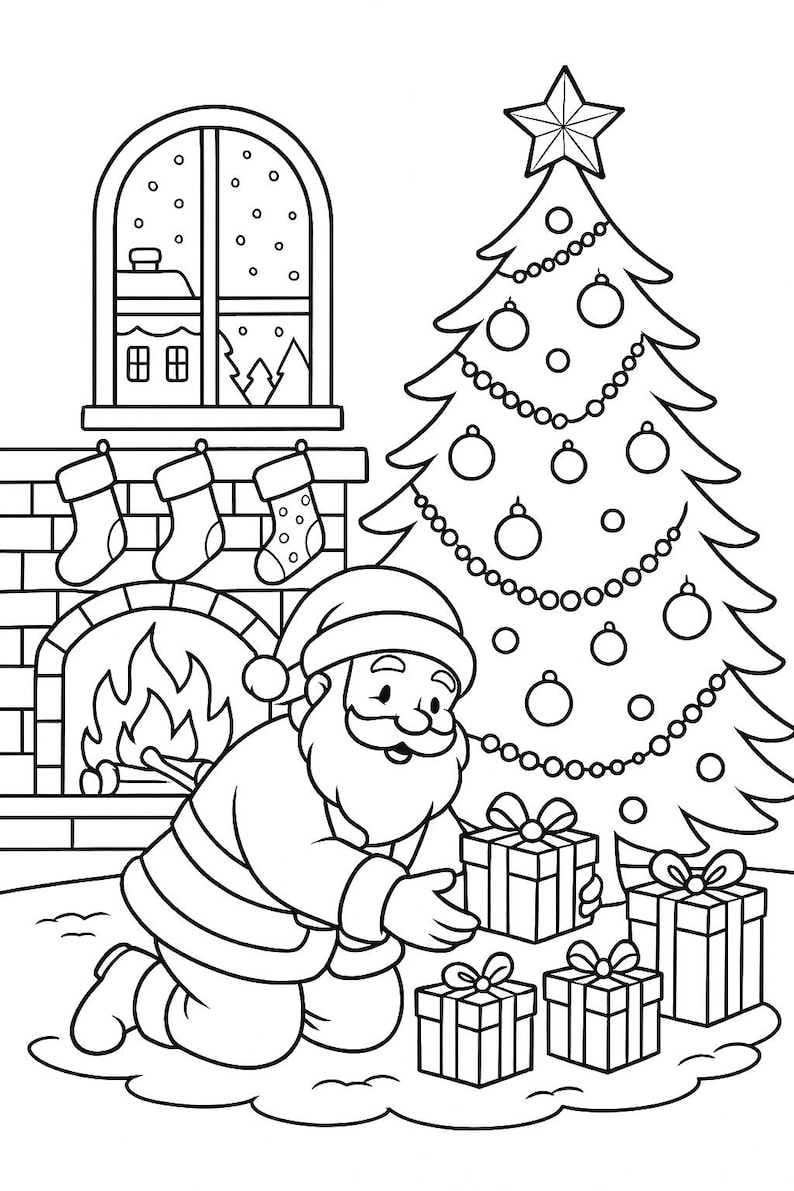 Christmas Coloring Sheets | Printable Set - Etsy