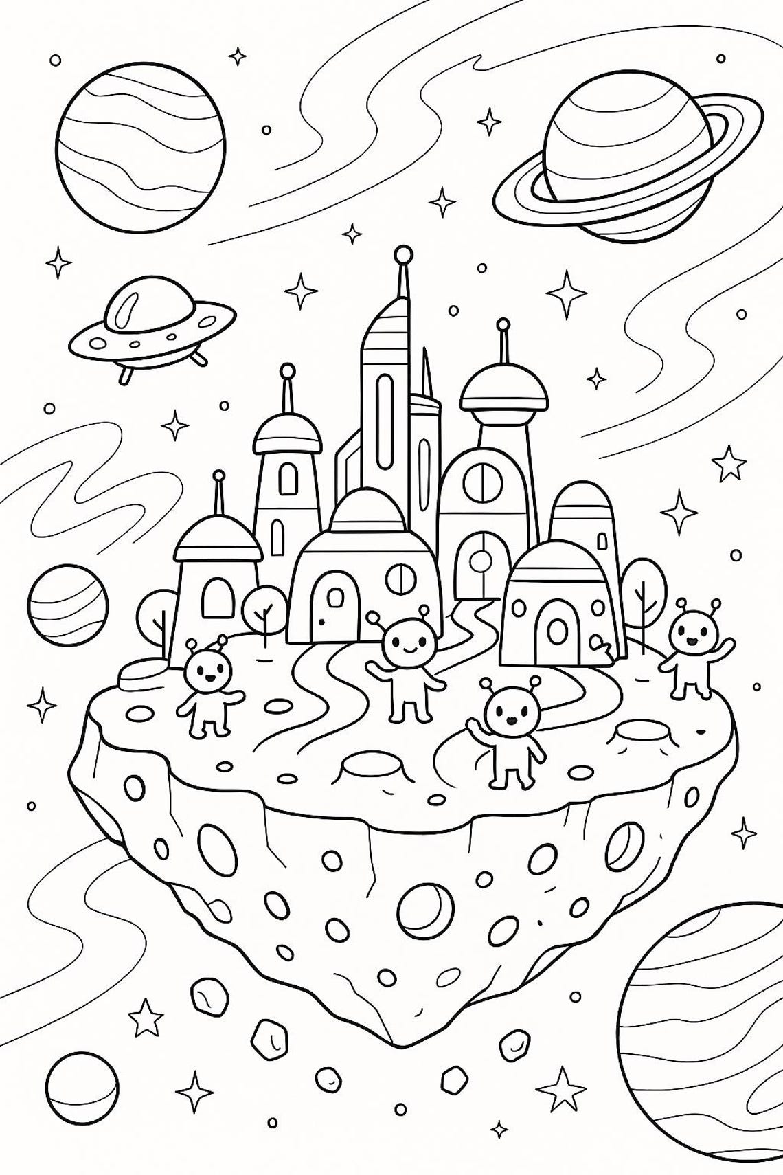 Space Adventure Coloring Sheets | Printable Set - Etsy