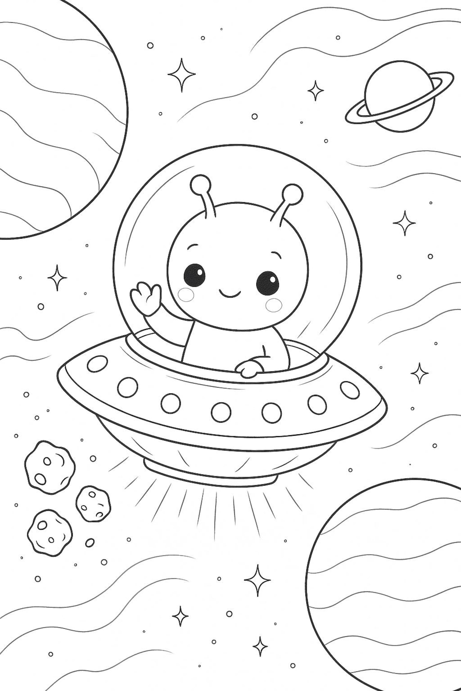 Space Adventure Coloring Sheets | Printable Set - Etsy