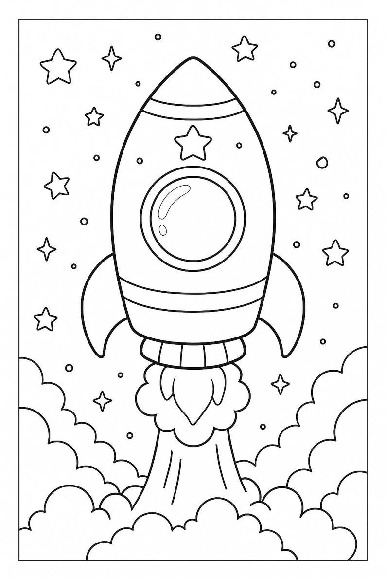 Space Adventure Coloring Sheets | Printable Set - Etsy