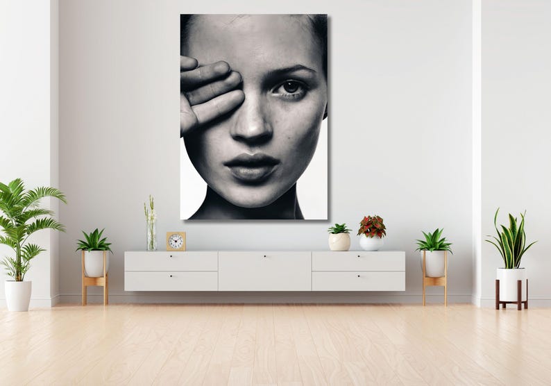Arte em tela com Kate Moss, pôster de moda para parede, pôster grande ...