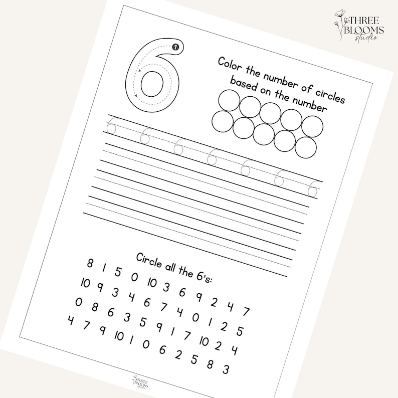 Number Tracing Workbook, Learn to Write Numbers, Preschool Activity ...