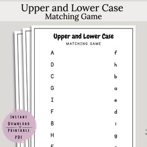 Upper and Lower Case Letters Matching Game | Kindergarten Preschool ...