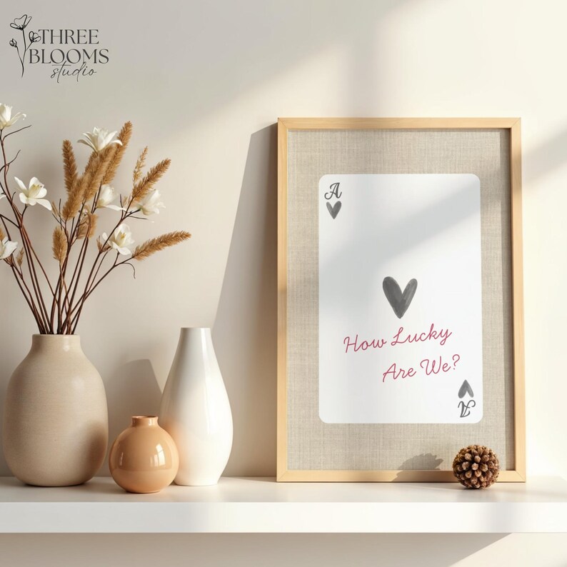 Ace of Hearts Retro Art Print | Lucky Card Poster (digital Download) - Etsy