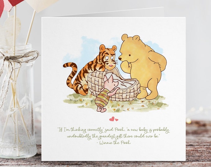 Winnie the Pooh Quote New Baby Cards, Pregnancy Congratulations Note ...