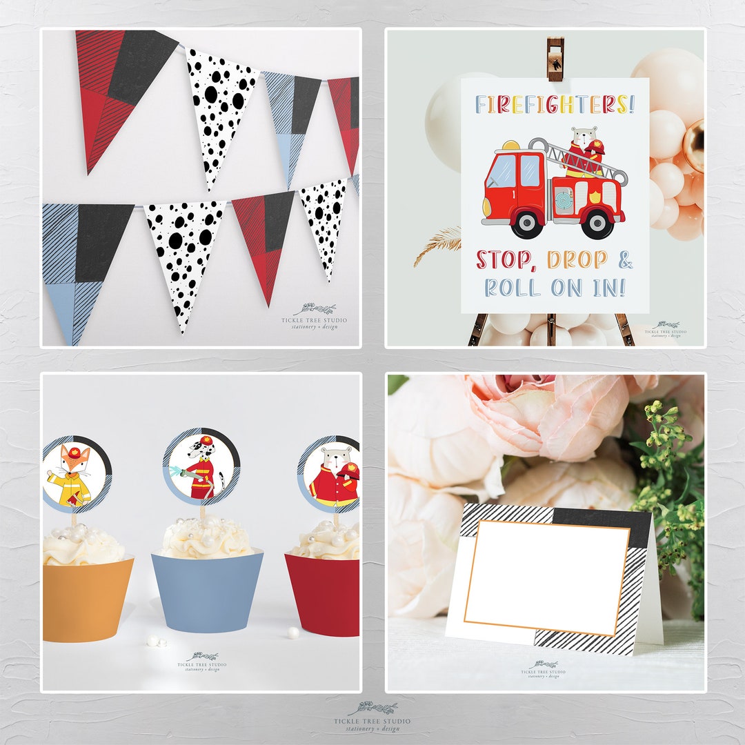 Personalized Printable Party Package Calling All Firefighters ...