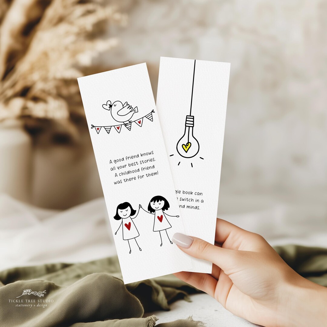 Friendship Bookmark Sets - Cute Characters & Quotes (O044), Quality ...