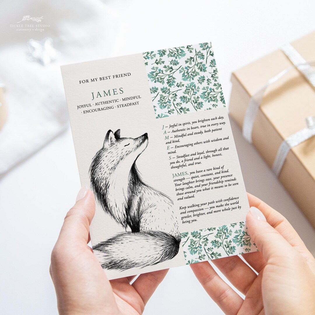 Handcrafted Custom Card - Acrostic Poem – Personalized Poetry for ...