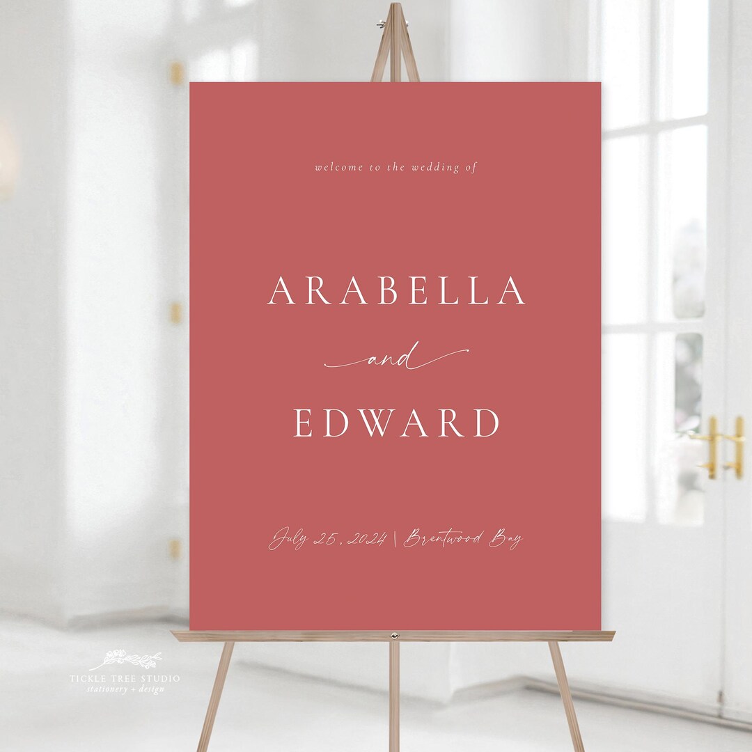 Personalized Printable Welcome Sign Arabella Garden W011 - Etsy
