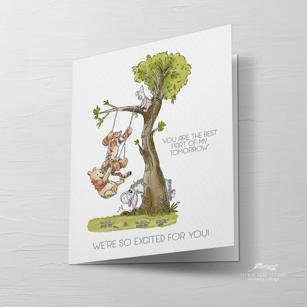 Greeting Card Winnie the Pooh Thank You, Congratulations, Baby Shower ...