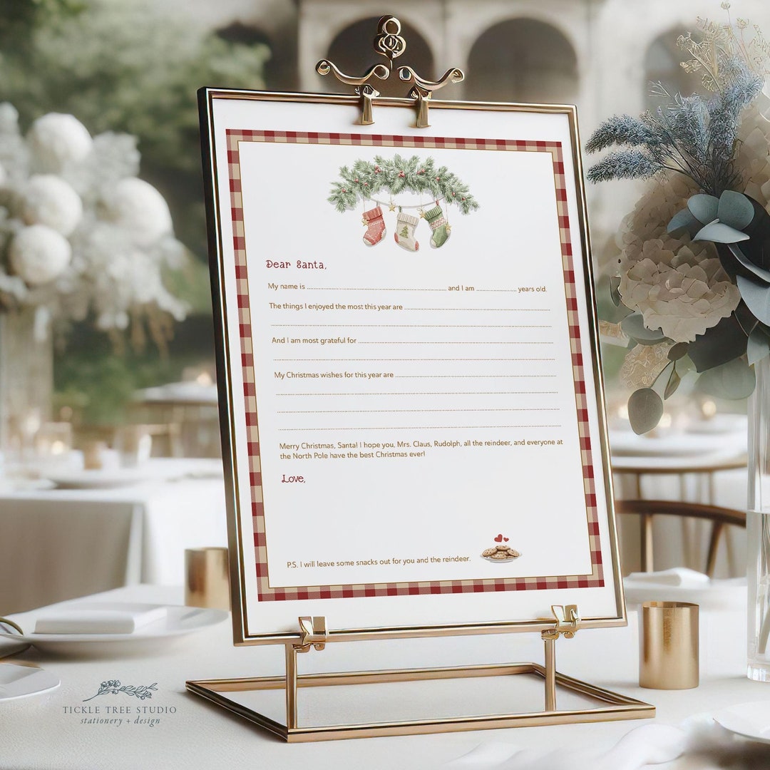 Letter to Santa Kit Letter, Envelope, Hang Tag & Envelope Seal C023 - Etsy