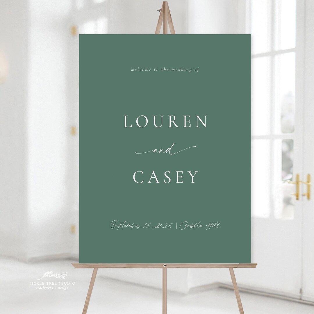 Personalized Printable Welcome Sign Camille Garden W012 Reception ...