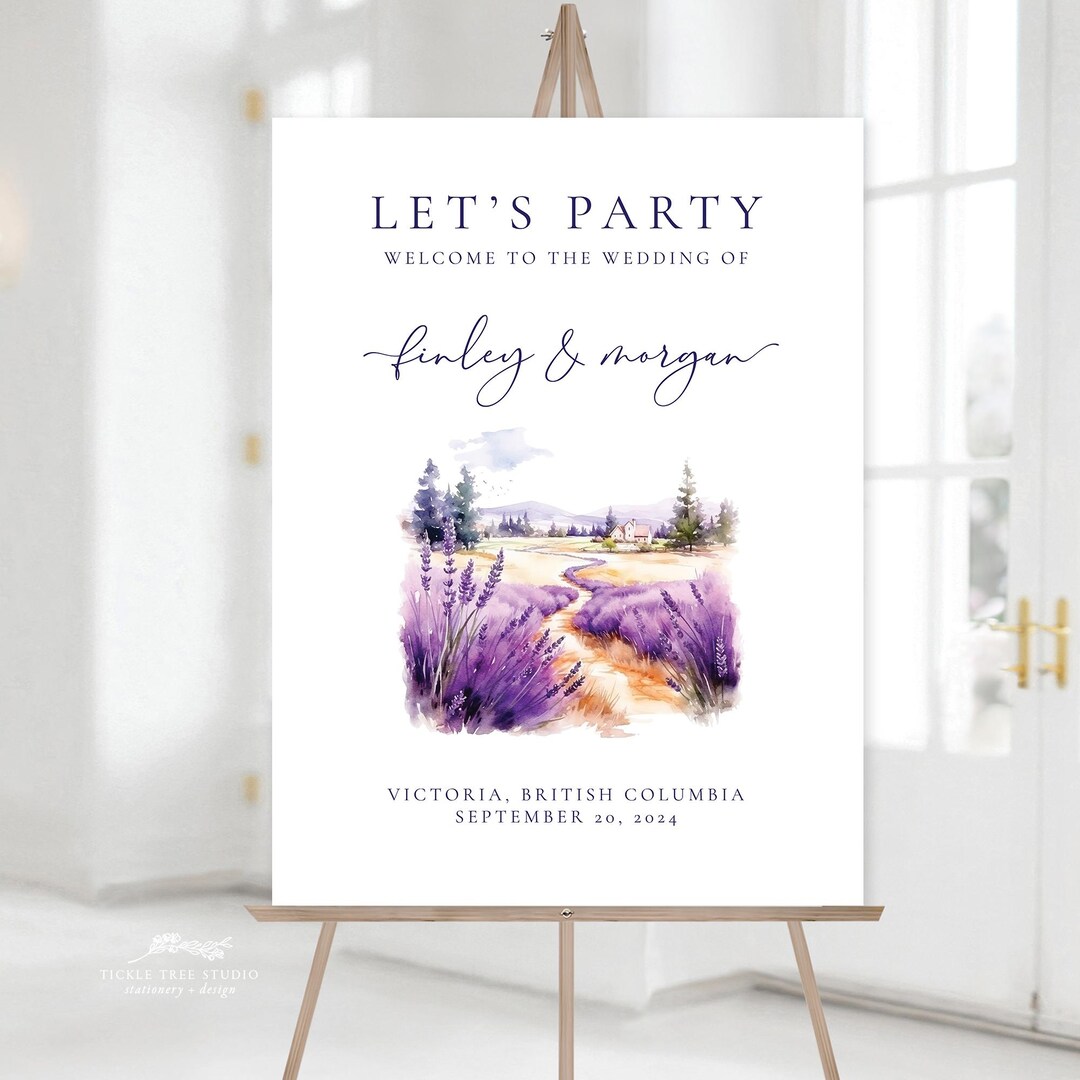Personalized Printable Welcome Sign Lavender Fields W002 Reception ...