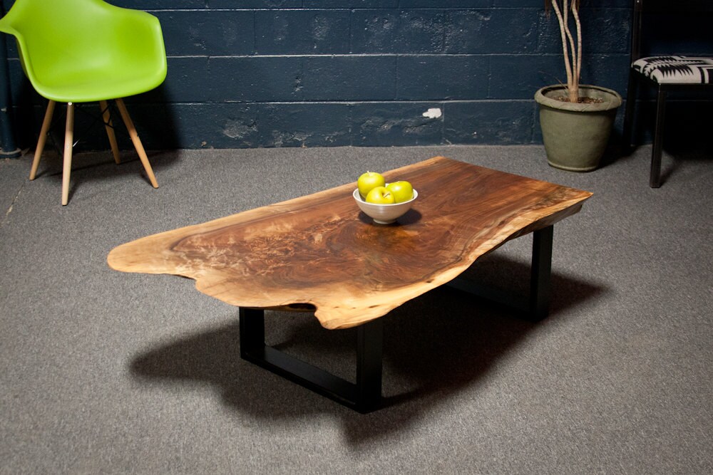 Live Edge Coffee Table Walnut CUSTOM BUILT Seattle - Etsy