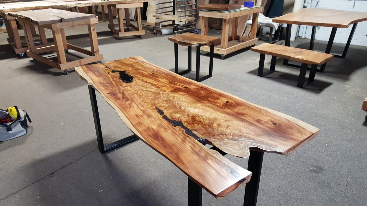 YOUR CUSTOM: Live Edge Medium DESK Elegant Natural Modern - Etsy