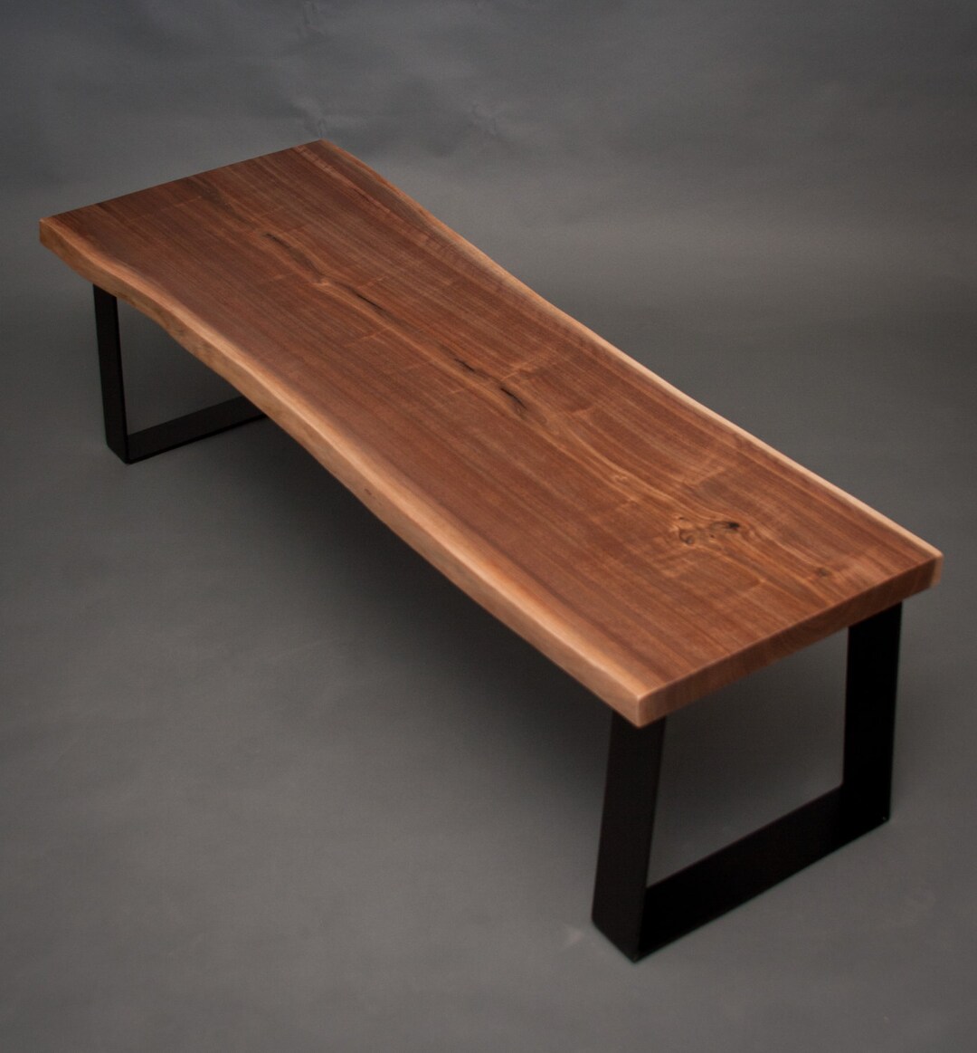 YOUR CUSTOM Live Edge Black Walnut BENCH Natural Rustic Modern - Etsy