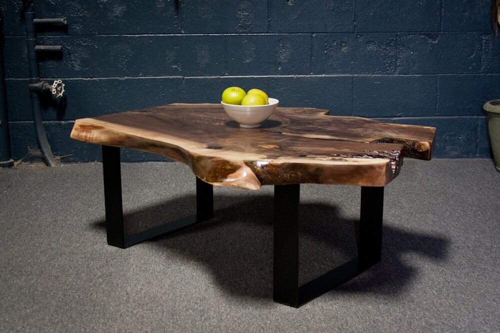 Live Edge Coffee Table Walnut CUSTOM BUILT Seattle - Etsy