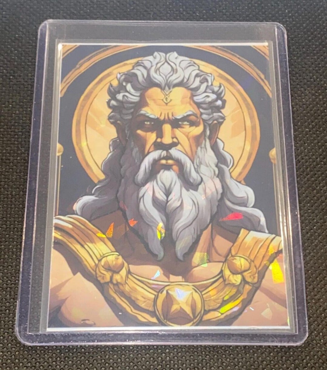 Zeus Greek God Custom Foil Refractor Holographic Foil Art Trading Card ...