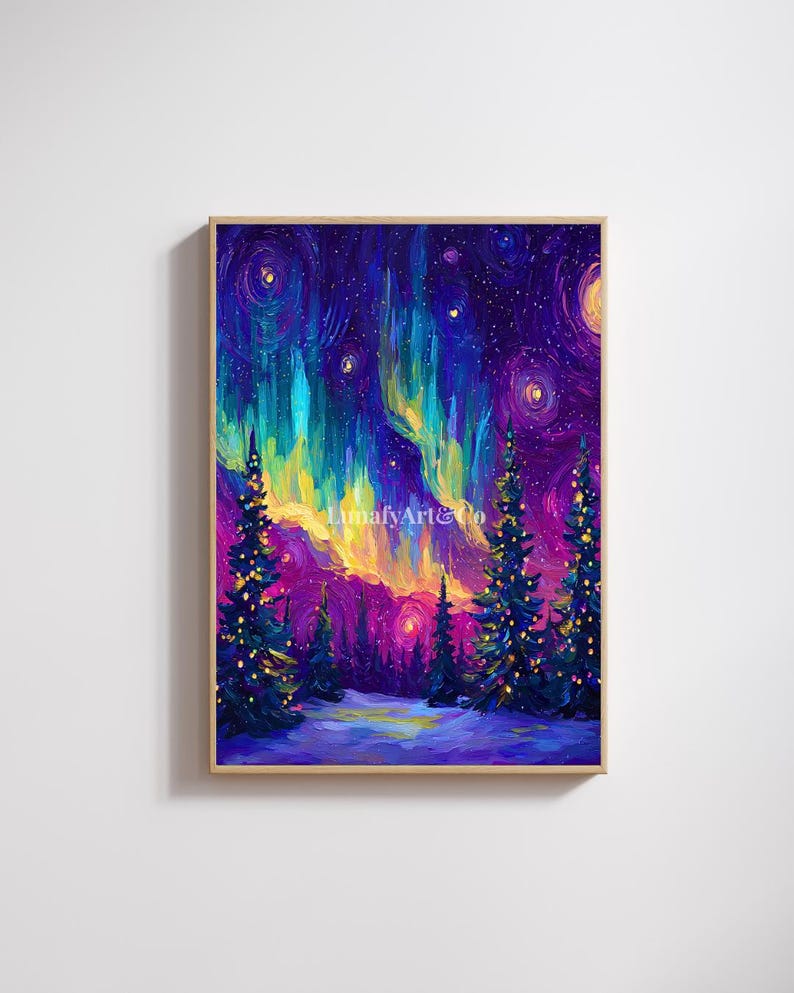Van Gogh Inspired Christmas Wall Art | Holiday Brushstroke Printable ...