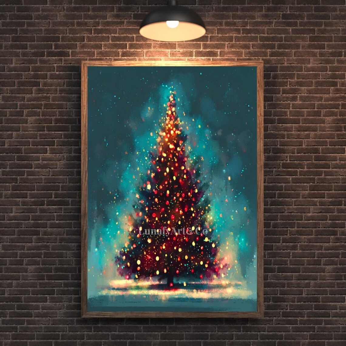 Vintage Christmas Tree Art Print | Retro Holiday Decor (digital ...
