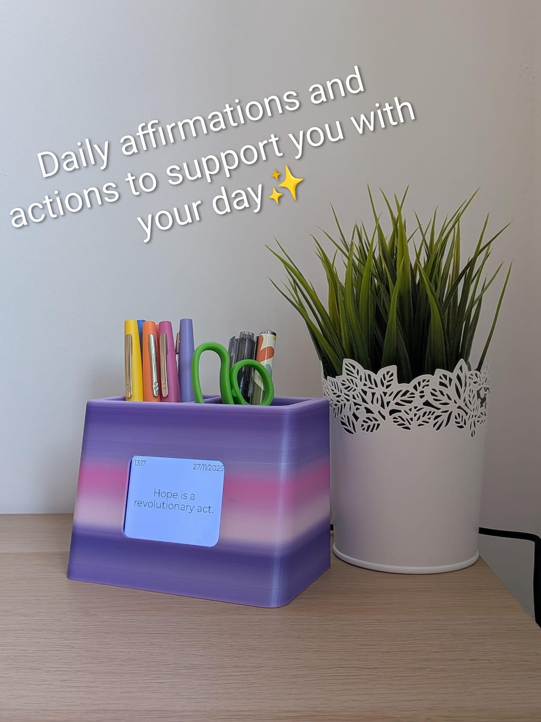 Digital Affirmation Desk Organiser | Desk Tidy & Mindfulness Screen ...