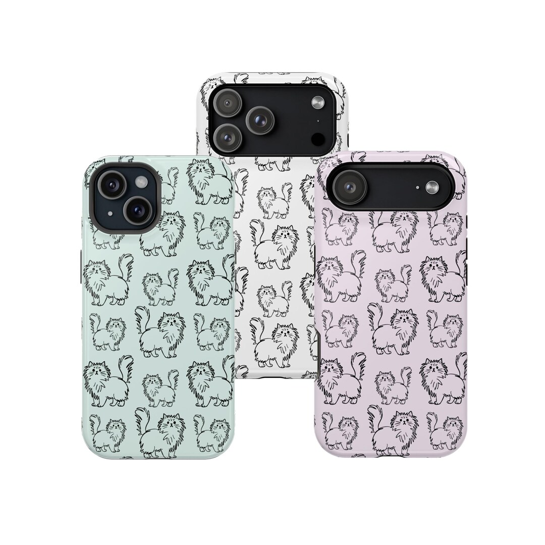 Black Cat Pattern iPhone Magsafe Tough Phone Case 17 16 15 14 13 - Etsy