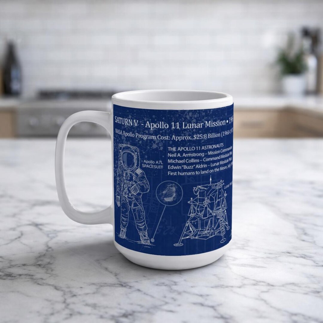 APOLLO 11 Lunar Mission Blueprint Mug 11oz/15oz - Etsy