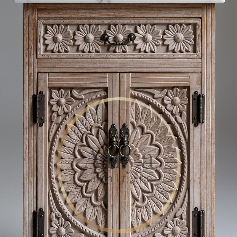 Carved Wood Red Vanity - Etsy