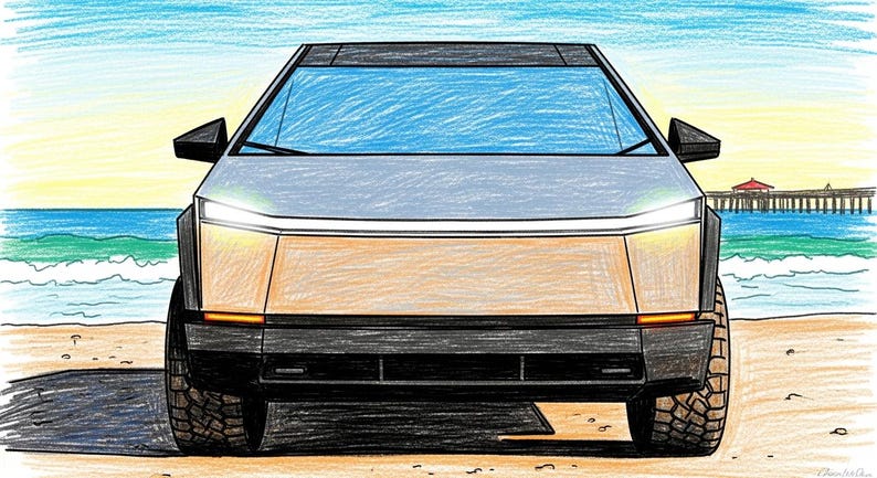 24 Tesla Cybertruck Coloring Pages, Printable Coloring Book - Etsy