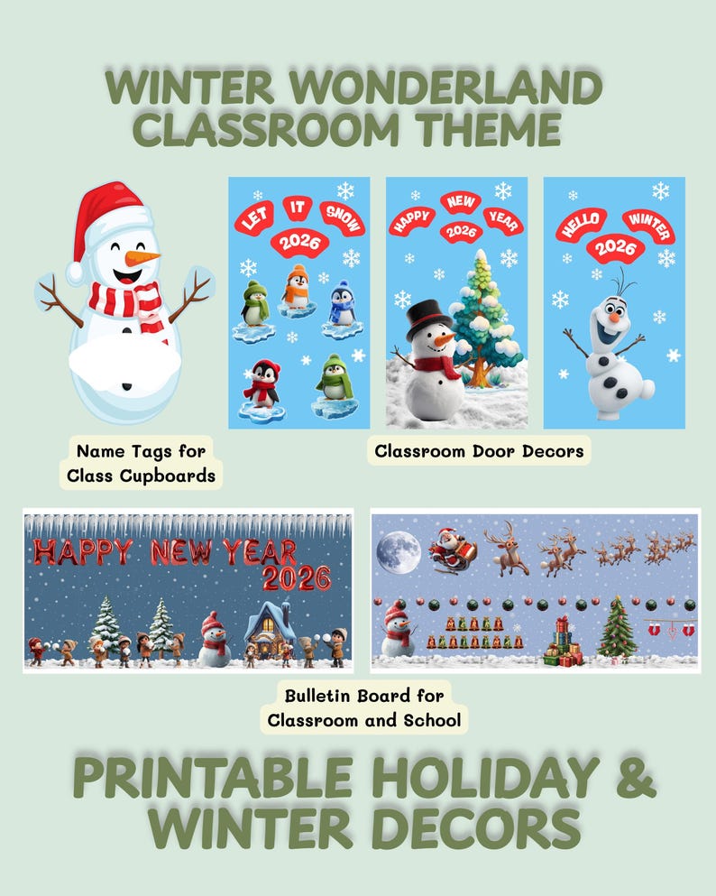 Winter Wonderland Classroom Decor Bundle | Christmas Door - Bulletin ...