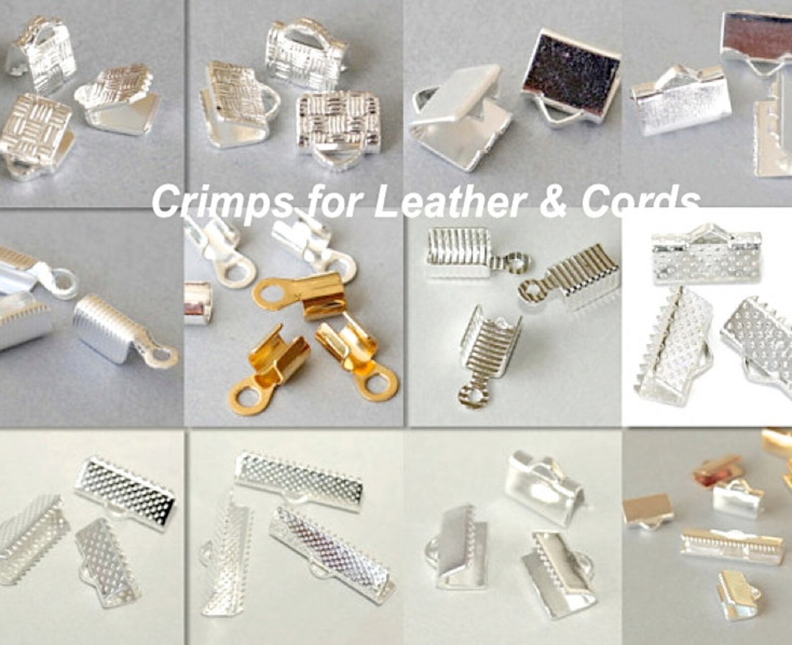 26 Textured SILVER 15mm Ribbon End CRIMPS - 15x6mm Rectangle Brass ...
