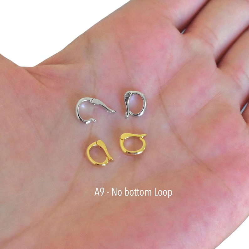OPENABLE Clip on Charm Holder Bail Fold Clasps 18K Gold Filled or ...