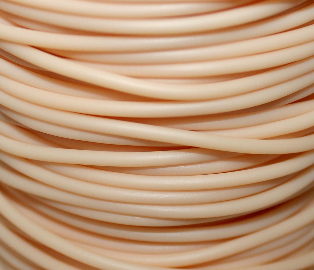 5 Yards - 2mm BEIGE Synthetic Solid RUBBER Cord - Rubber Beading Cord ...