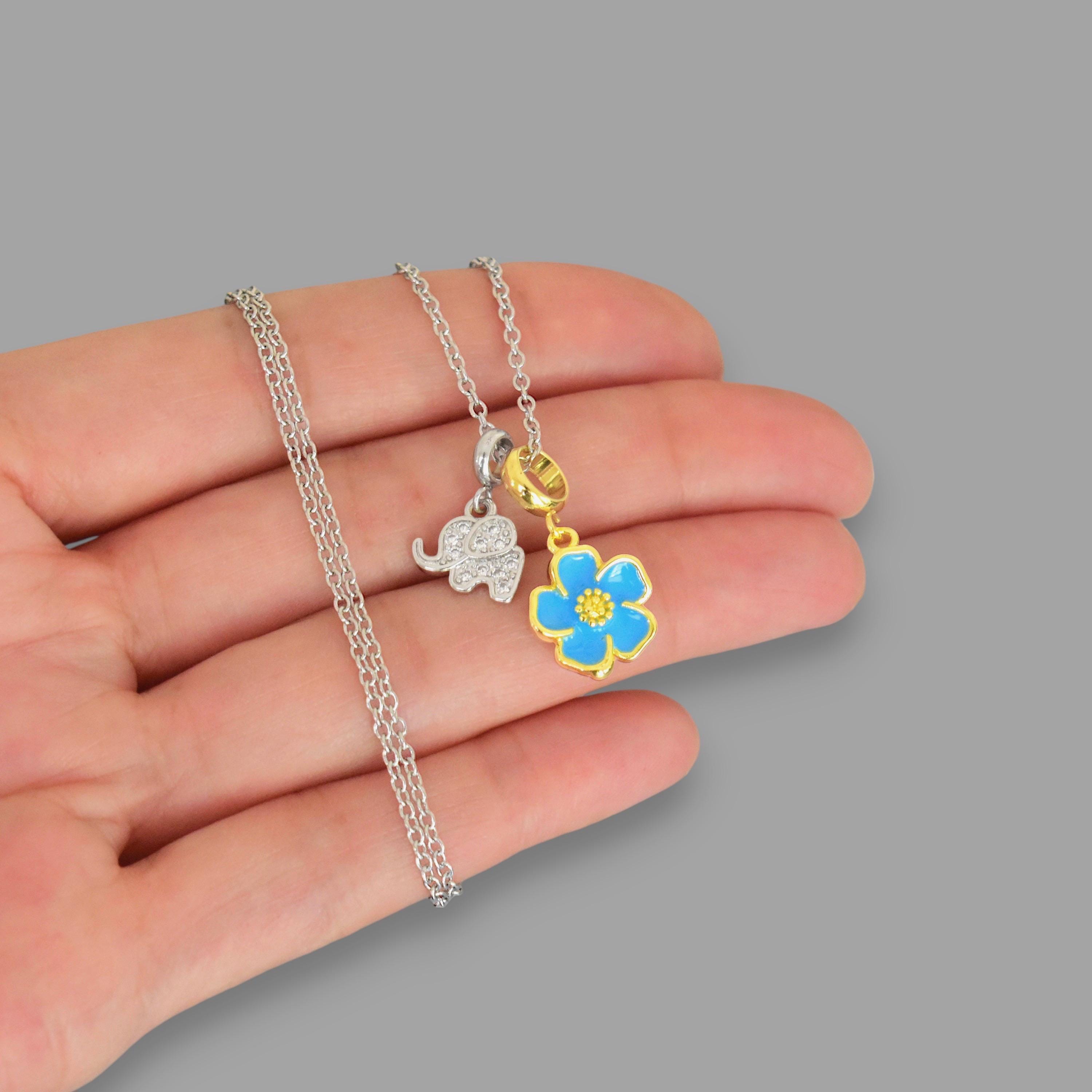 Slider Charm Holder Bail 18K Gold Stainless Steel 8.5mm 10.5mm Spacer ...