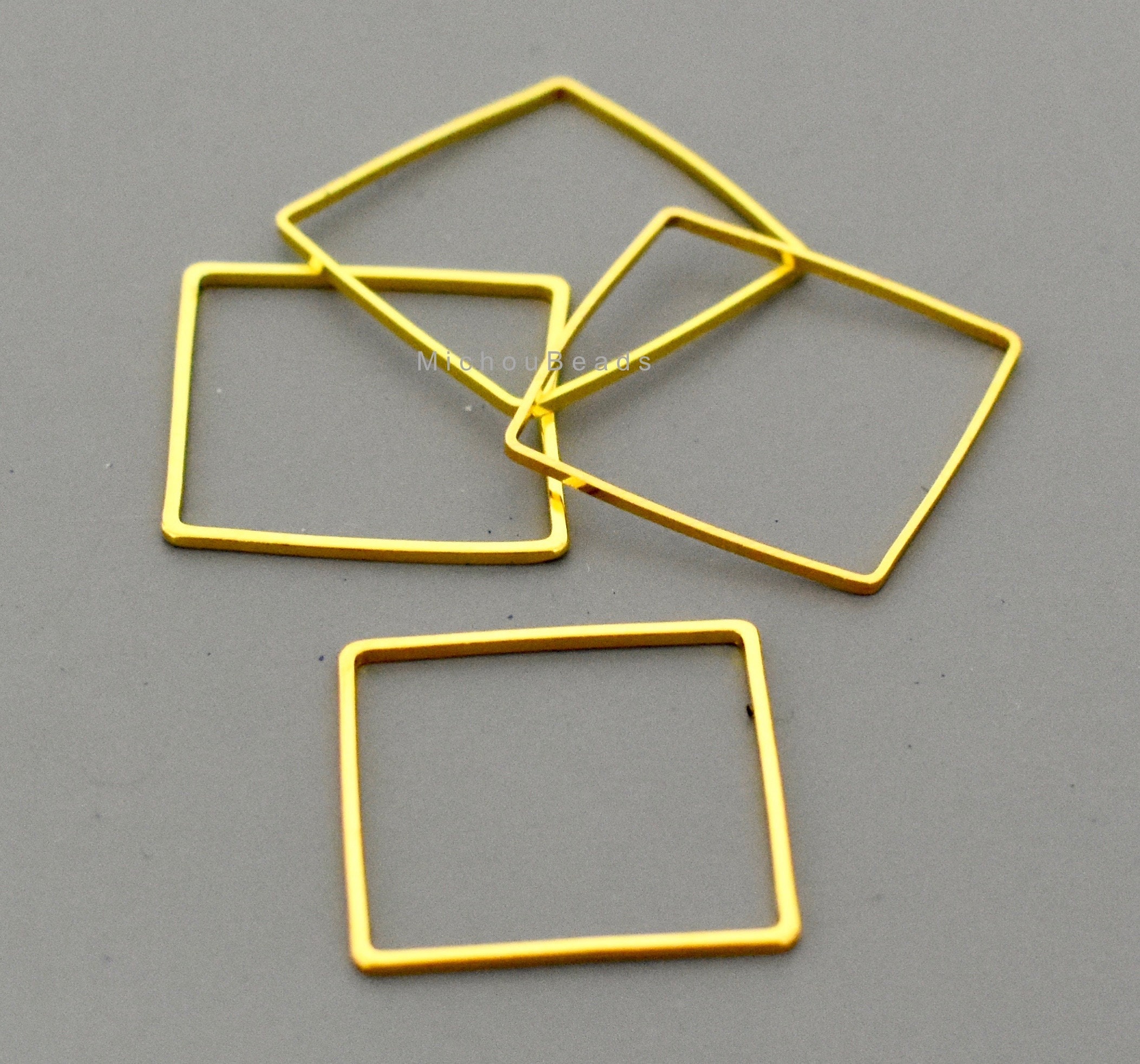 BULK 5 GOLD 20mm SQUARE Links 20x20mm Square Brass Flat | Etsy