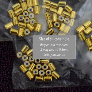 Rubber STOPPER Beads 18K Gold Platinum Rose Gold Plate SILICONE Inside ...